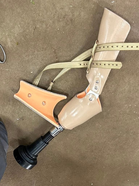Lt Dan's Prosthetic Leg - Minnesota Hooved Animal Rescue Foundation